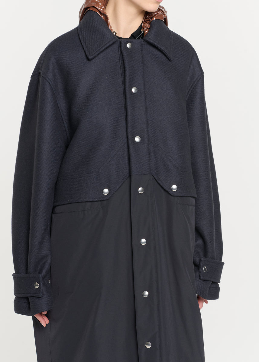 Double Wool Hooded Coat - Plan C