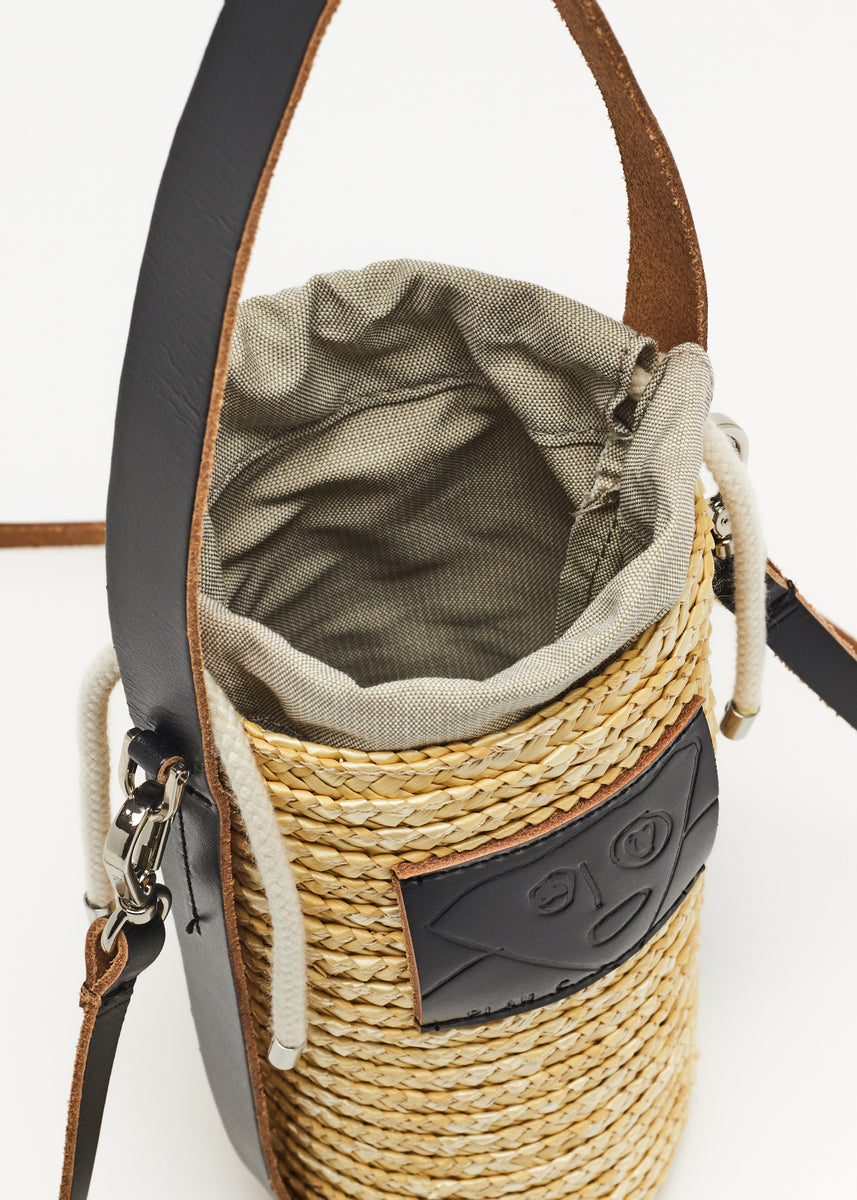 HANDMADE "PILI AND BIANCA" FLORENTINE STRAW BOTTLE HOLDER