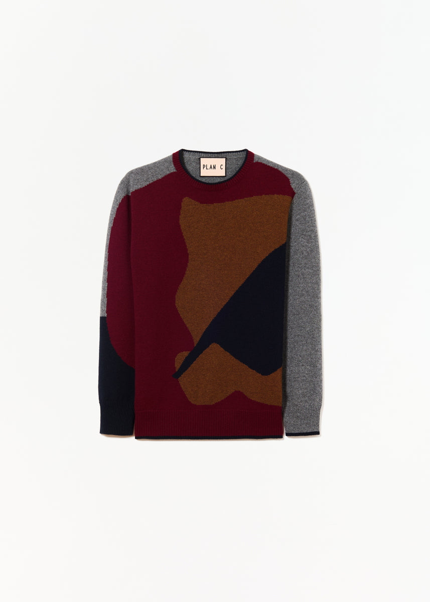 Multicolor Crew Neck Sweater - Plan C