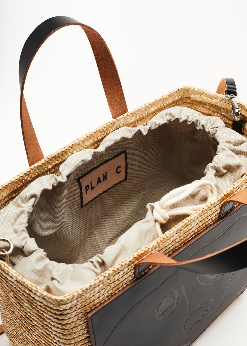 Handmade "Pili and Bianca" medium florentine straw bag - Plan C